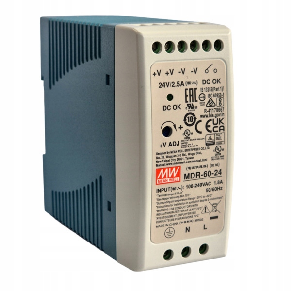 Zasilacz na szynę DIN Mean Well MDR-60-24 impulsowy 60 W 24 V 2,5 A ...