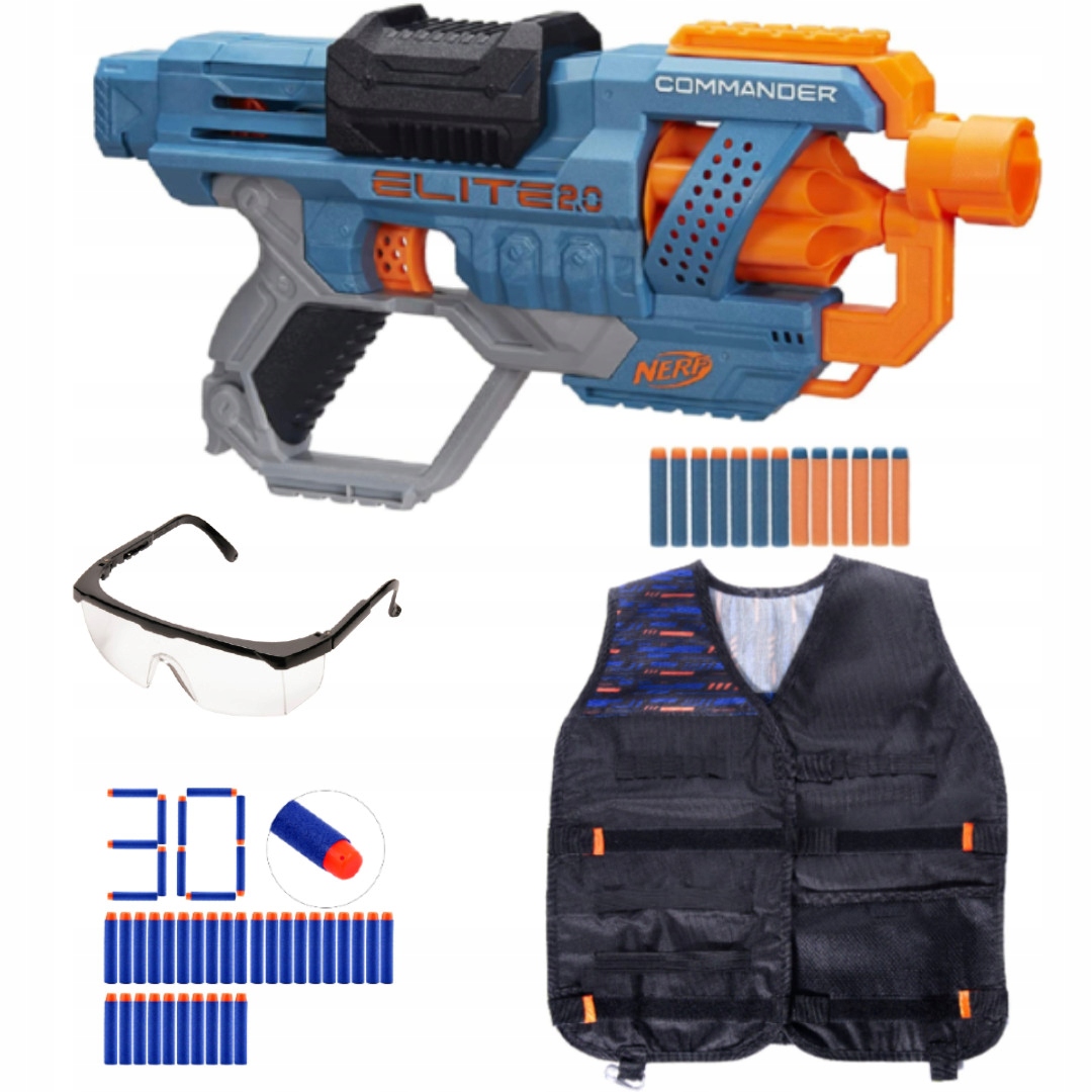 NERF ELITE COMMANDER + STRZAŁKI KAMIZELKA OKULARY 13133597844 - Allegro.pl