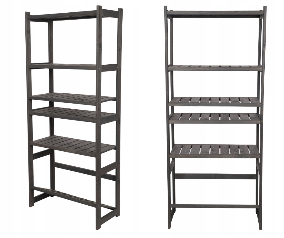 Regał drewniany do spiżarni LSR 6 półek Szary (LSR_1626_P500S1_SF1 ...