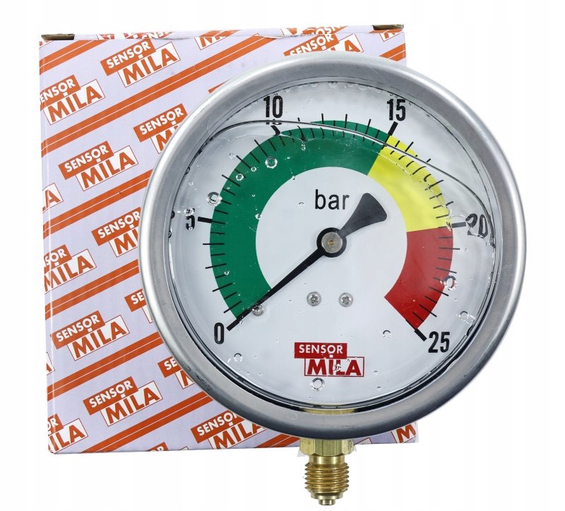 Manometr glicerynowy 0–25 bar fi 100 dolne gwint 1/4 opryskiwacz OP04-025 5906872138337 za 104 ...
