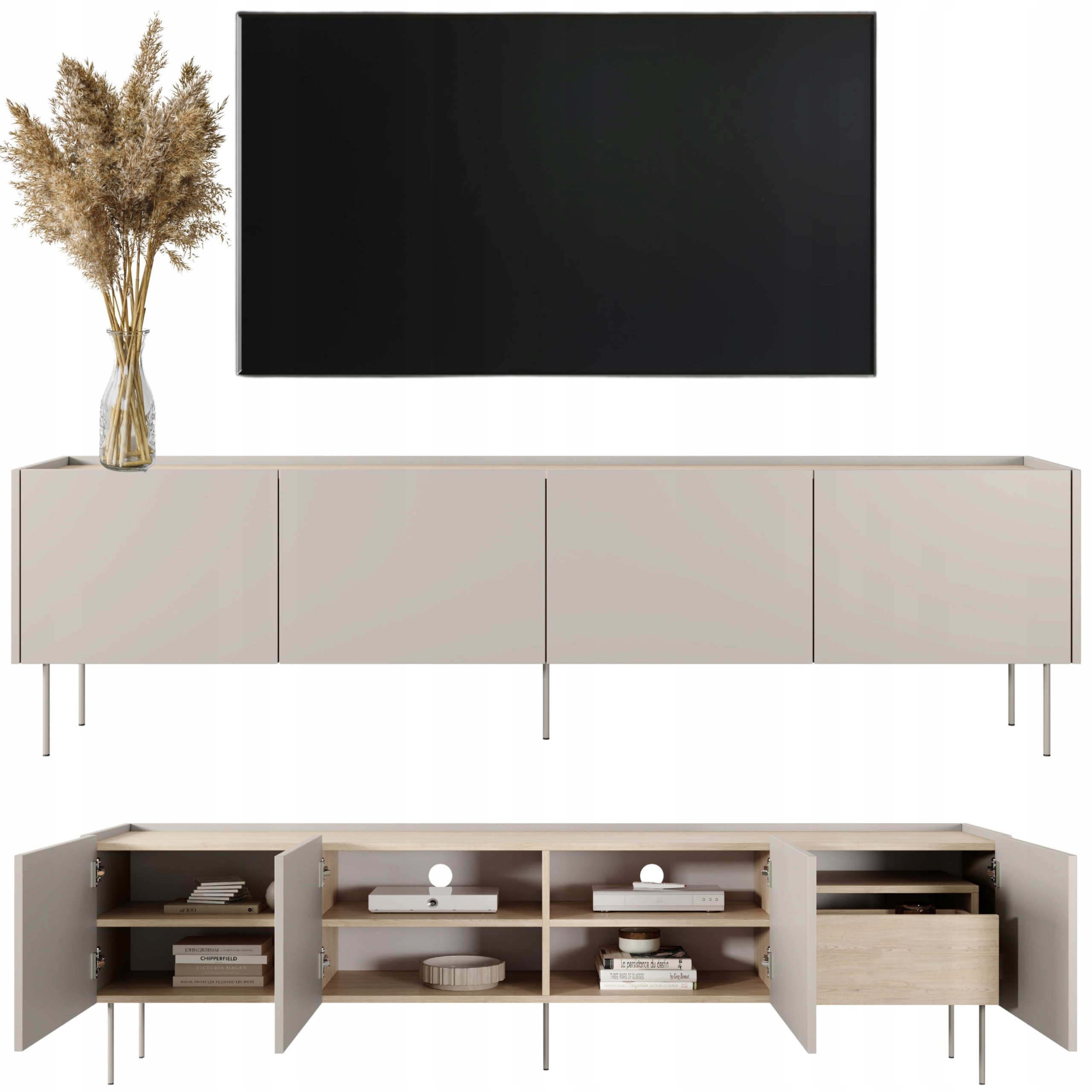 Szafka RTV 220 cm komoda z szufladą RTV kaszmir (67862) • Cena, Opinie ...