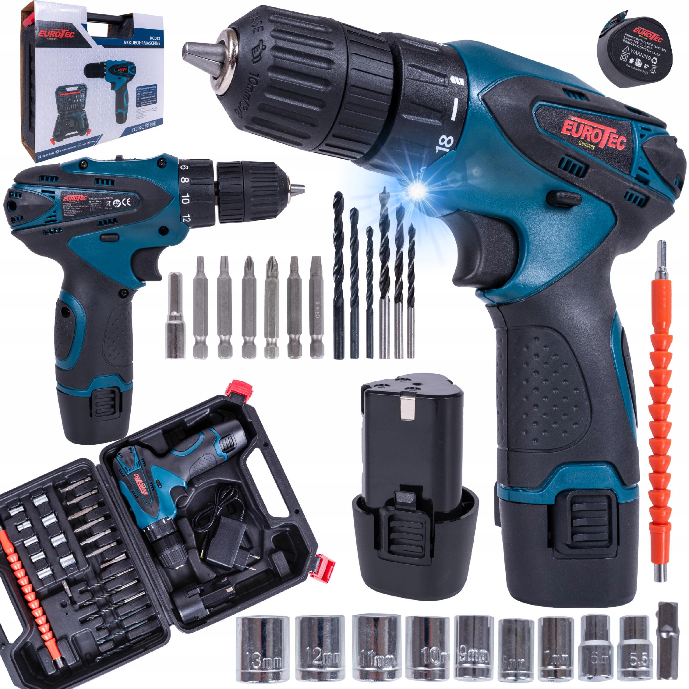 Wkrętarka Eurotec zasilanie akumulatorowe 18 V WPCD151 (5904094444175 ...