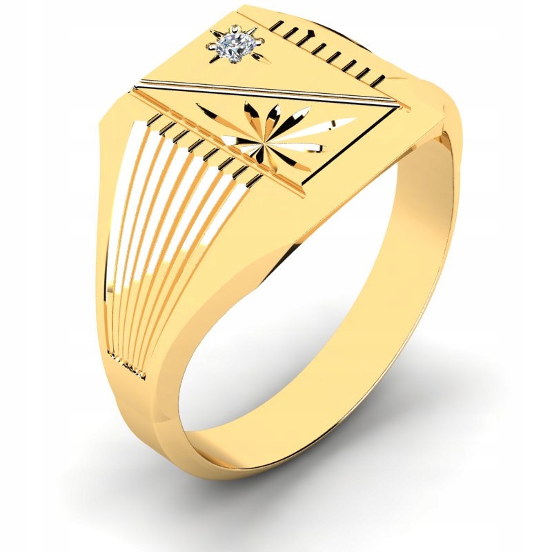 SYGNET ZŁOTY MĘSKI GRAWEROWANY BŁYSZCZĄCY • Cena, Opinie • Sygnety ...