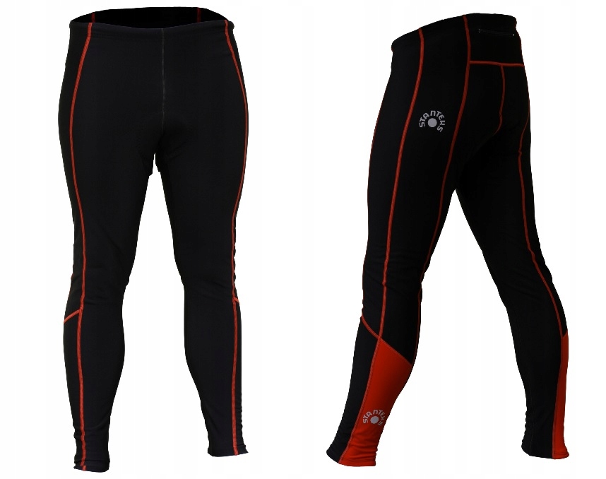 SPODNIE ROWEROWE MĘSKIE DŁUGIE na rower OCIEPLANE z kieszonką odblask ...