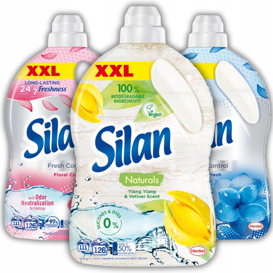 Silan Fresh Control Płyn do Płukania Mix Zapachów 2,772l x3 378 prań ...
