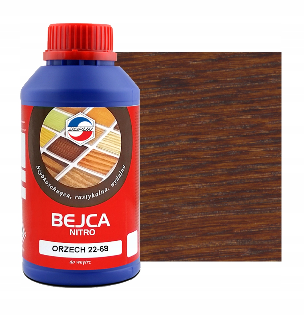 Bejca nitro SOPUR orzech 22-66 500ml 0,5L 2266 • Cena, Opinie - Allegro