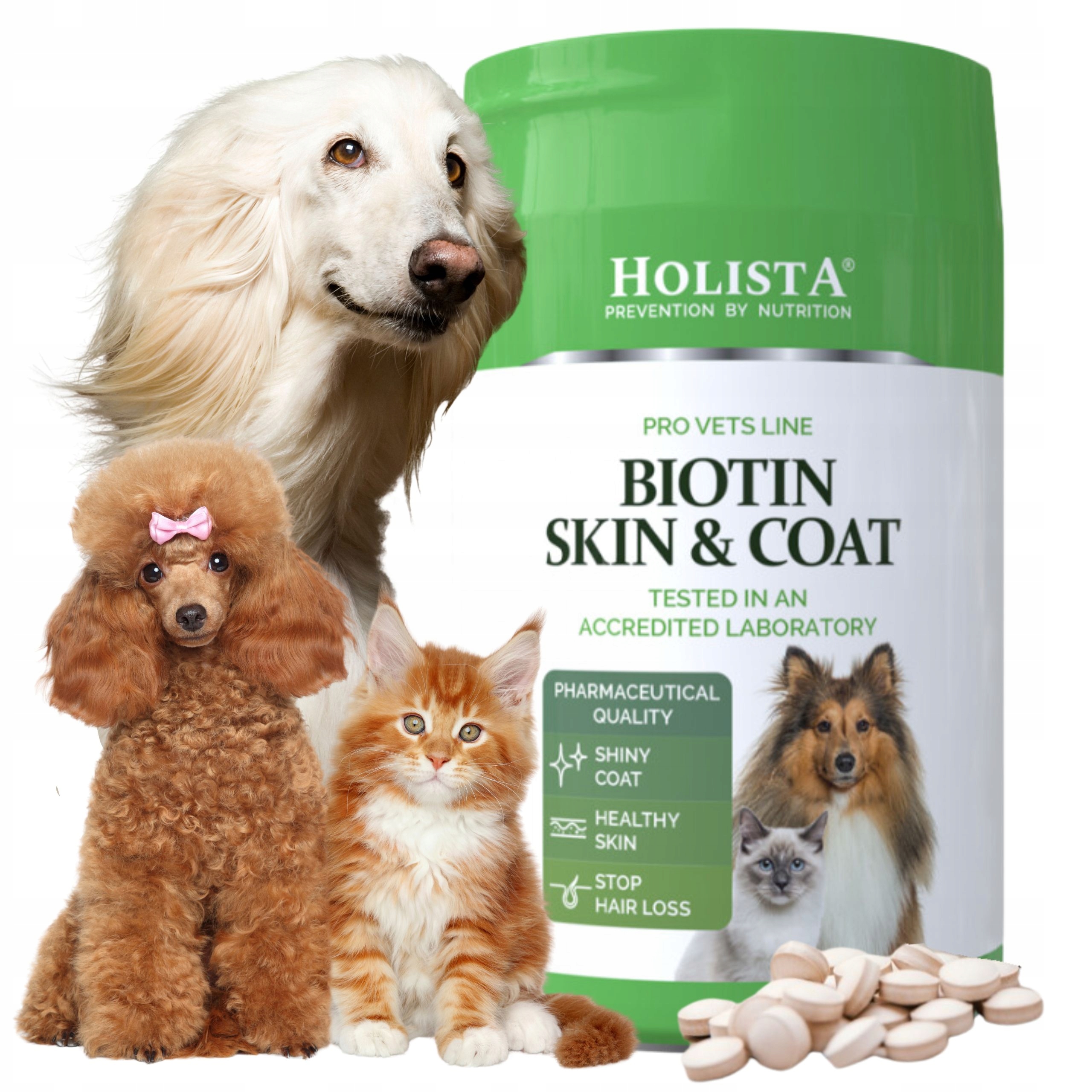Holista BIOTIN SKIN&COAT pro psa kočku na zdravou srst proti vypadávání ...