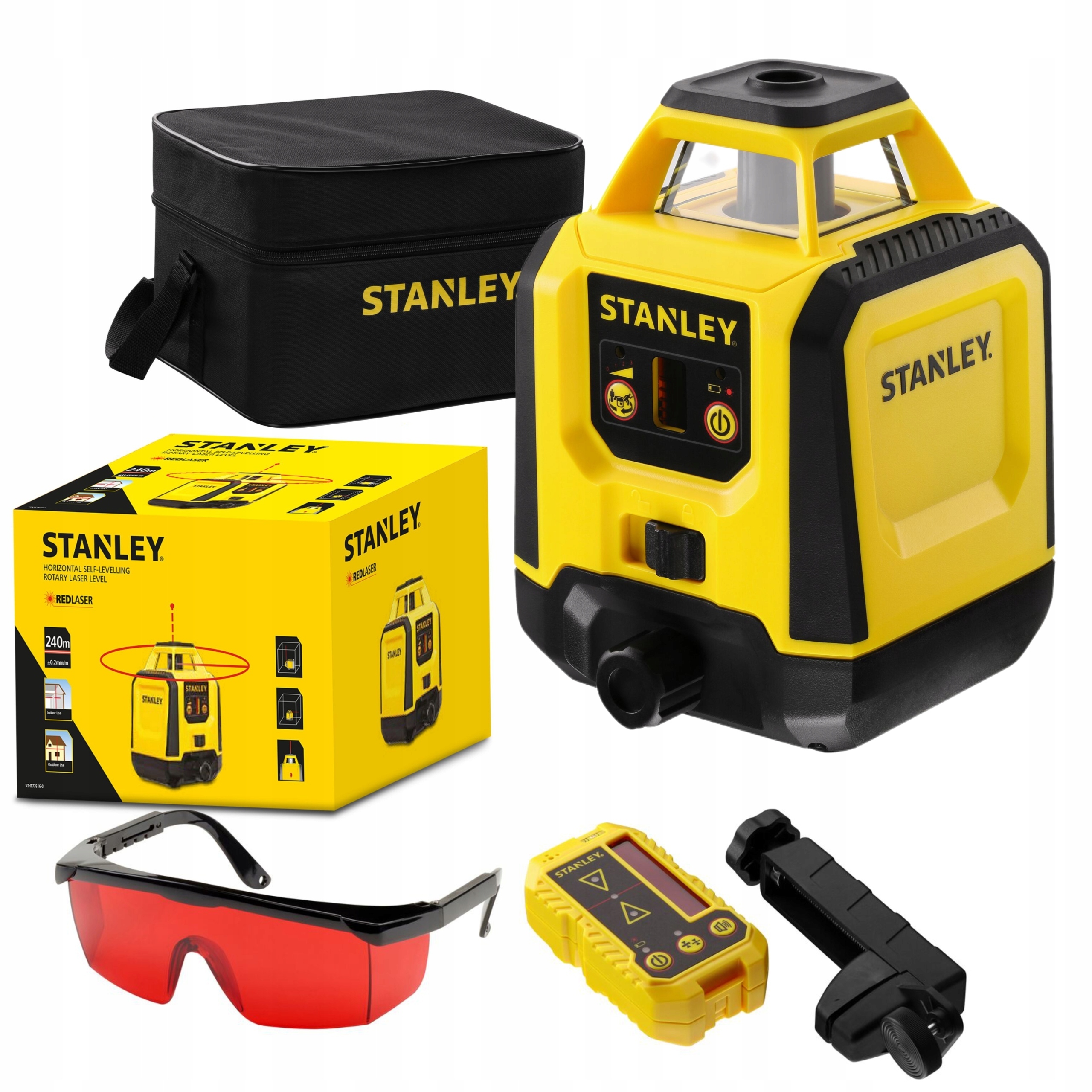 STANLEY LASER ROTACYJNY SAMOPOZIOMUJĄCY NIWELATOR CZERWONY 360 ...
