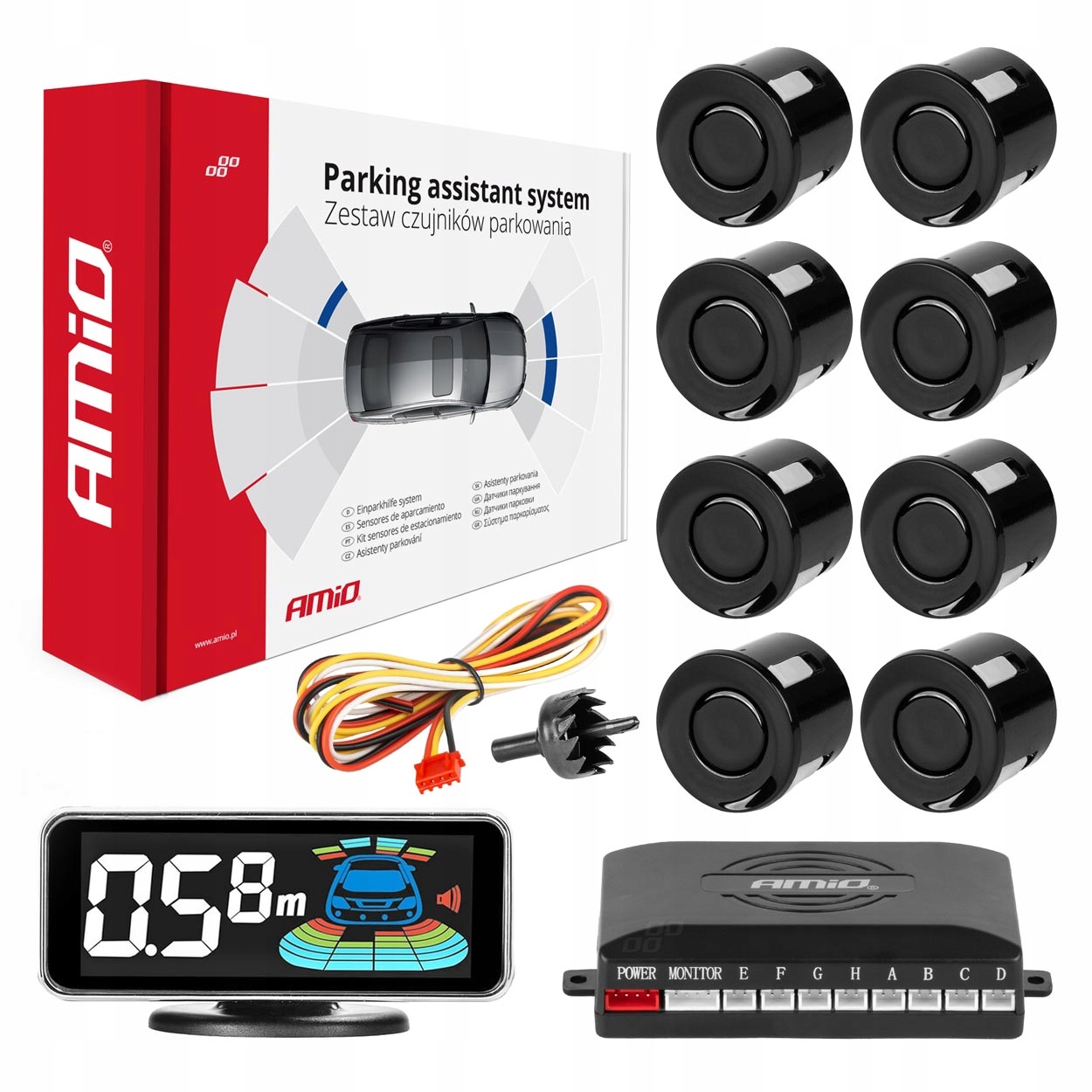 AMiO CZUJNIKI PARKOWANIA COFANIA CZARNE PRZÓ TYŁ 5903293031919 za 173 ...