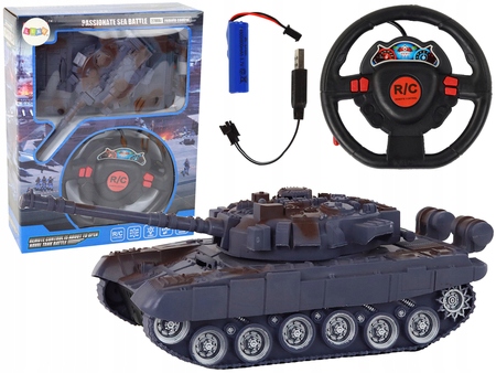 Tank R/C Diaľkovo ovládané svetlá Zvuk Námornícka modrá 1:18 27MHz ...