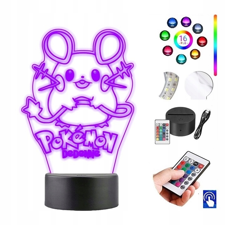 Lampka na biurko Pokemon Dedenne 16kol LED PLEXIDO - Plexido | Sklep ...