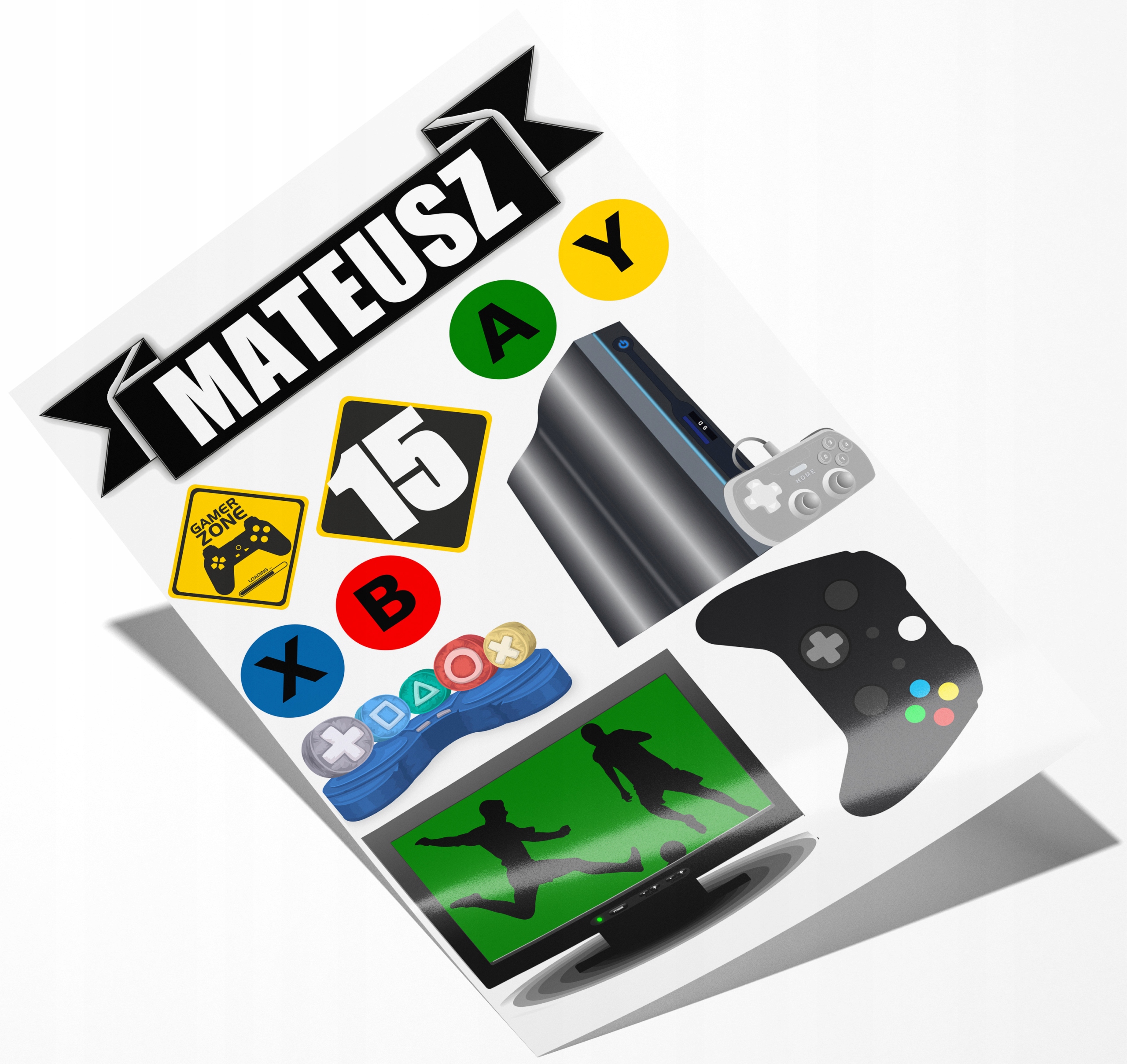 OPŁATEK NA TORT KONSOLA PLAYER LEVEL GRACZ GAMER PAD PLAY A4 ...