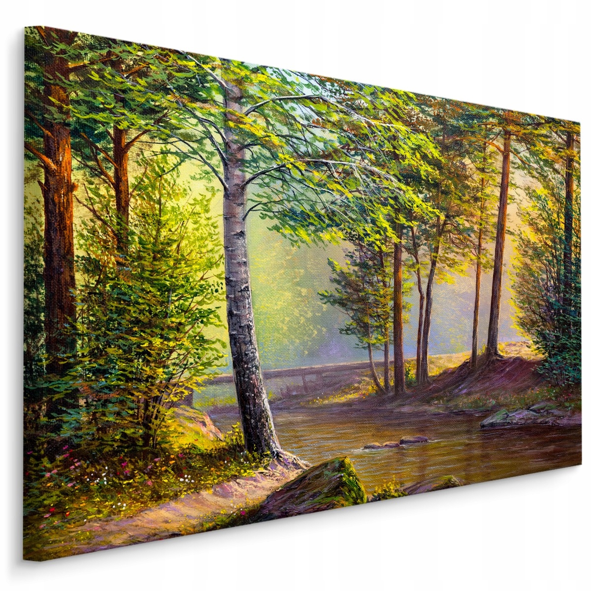 Obraz Ścienny LAS Rzeka Drzewa Przyroda 3D 90x60 (5903556695346) • Cena ...