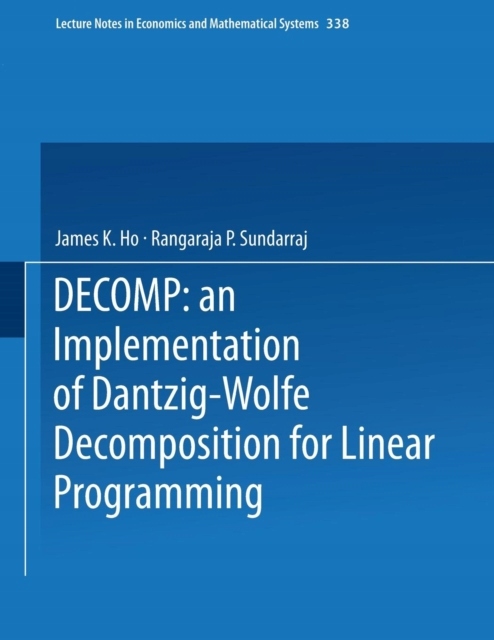 Decomp: An Implementation of Dantzig-Wolfe Decomposition for Linear ...