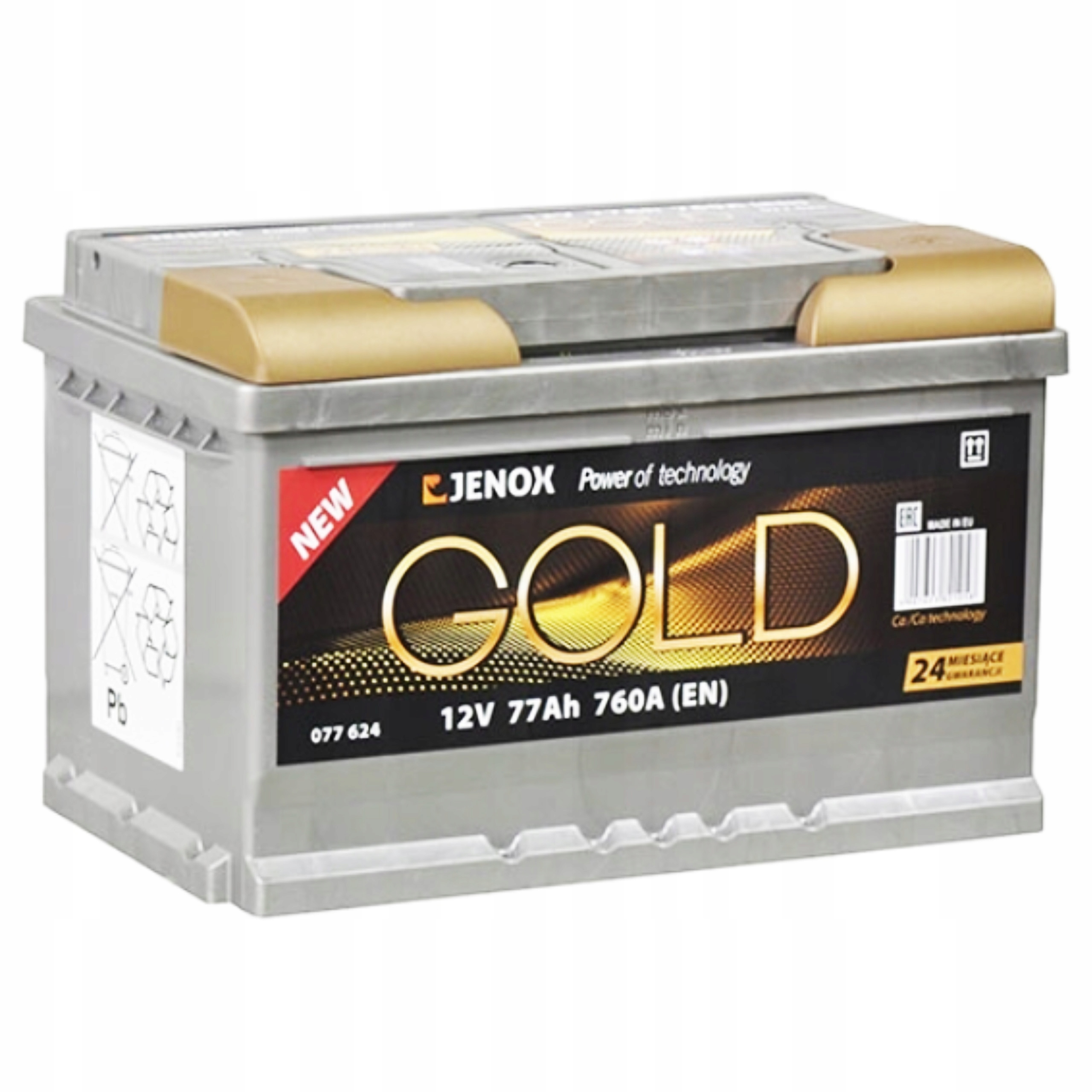 AKUMULATOR JENOX GOLD 12V 77AH 760A 077624 P+ JENOX077624 za 420 zł z ...