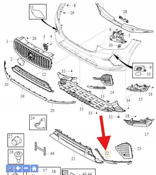 VOLVO XC60 II LEWA LISTWA ZDERZAKA PRZÓD 32227911 • Cena, Opinie - Allegro