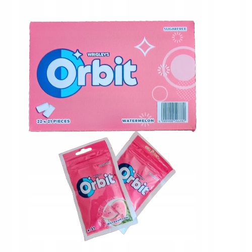 ORBIT WATERMELON GUMA 29g x 22szt DATA: 2025.02.03 14873498814 - Allegro.pl