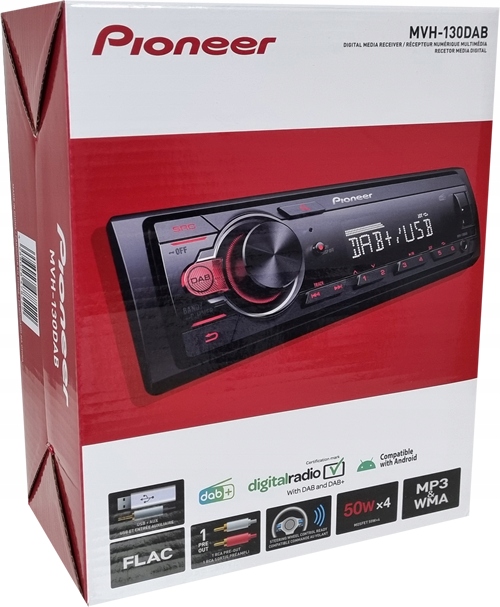 RADIO DO AUTA PIONEER MVH-130DAB MP3 DAB USB FLAC - Sklep, Opinie, Cena w Allegro