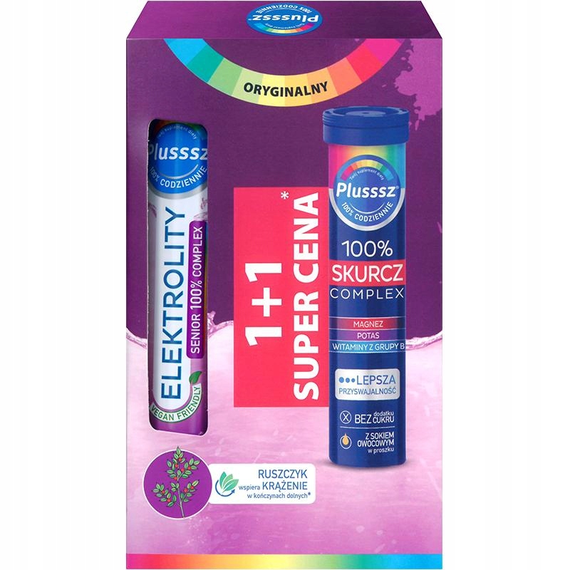 Zestaw Plusssz Elektrolity Senior Complex 24tabl+100% Skurcz Complex ...