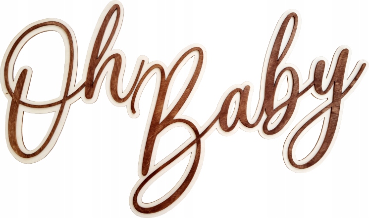 OH BABY NAPIS DREWNIANY 3D 60 CM • Cena, Opinie • Girlandy 12560329108 ...