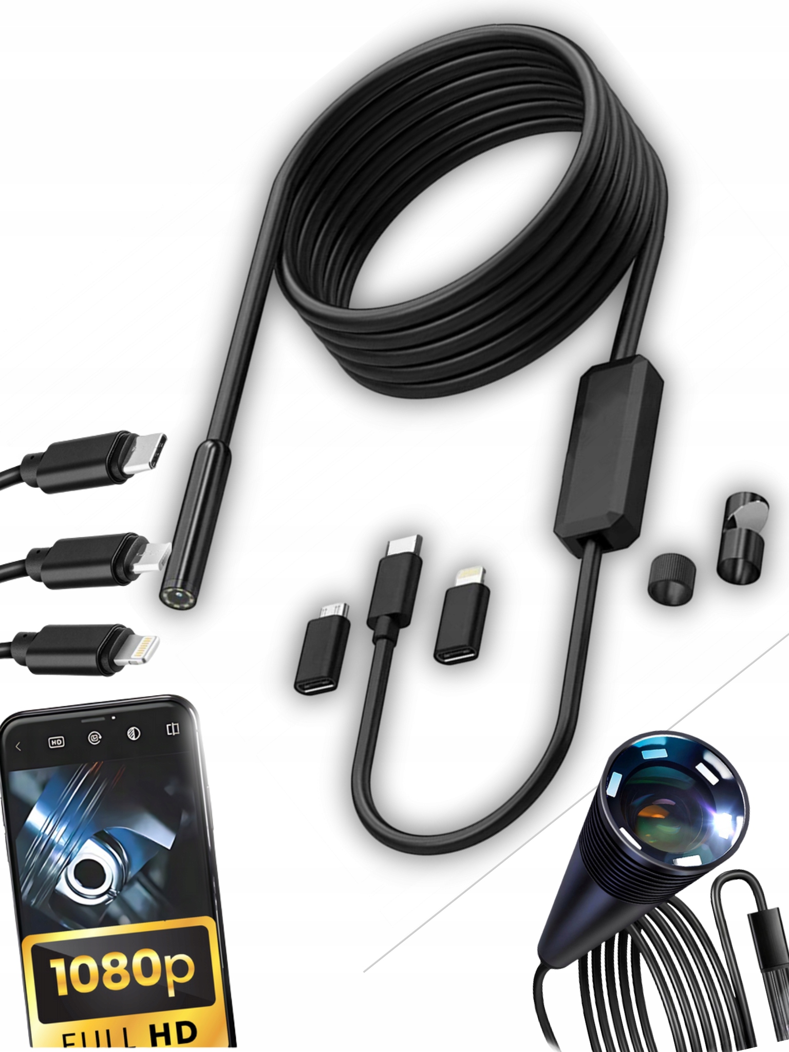 ENDOSZKÓPOS TELEFON KAMERA 3M FULL HD VÍZÁLLÓ, (5907215354995) • Ár ...