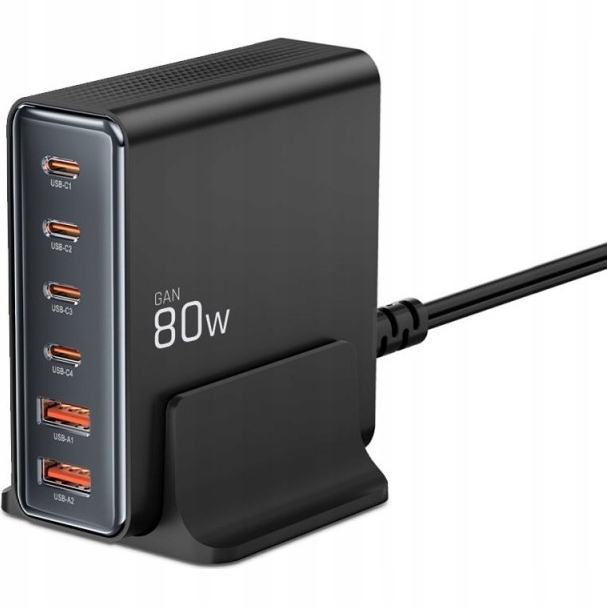 Stacja ładująca Ładowarka do 6 urządzeń Tech-Protect 80W USB-C USB-A GaN - Sklep, Opinie, Cena w ...