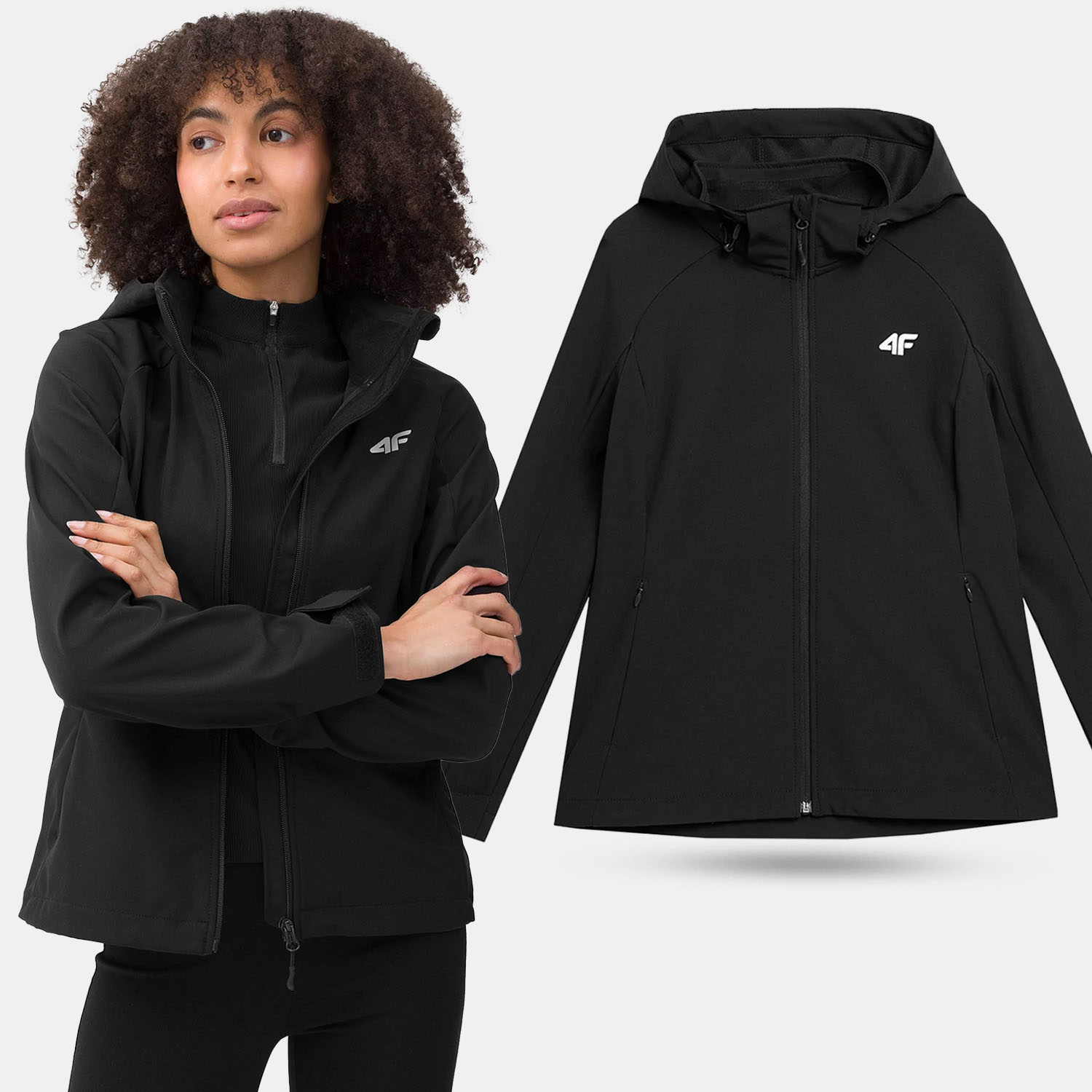 KURTKA DAMSKA PRZEJŚCIOWA 4F SOFTSHELL SS23F046 14391325486 - Allegro.pl