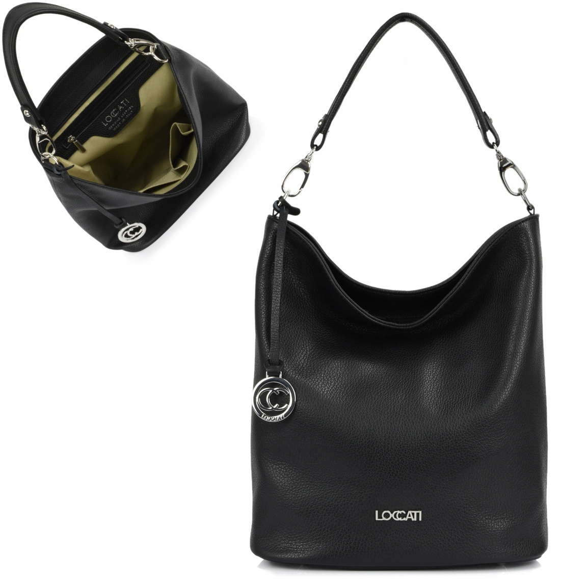 Loccati torebka worek skóra naturalna czarny • Cena, Opinie • Worki ...