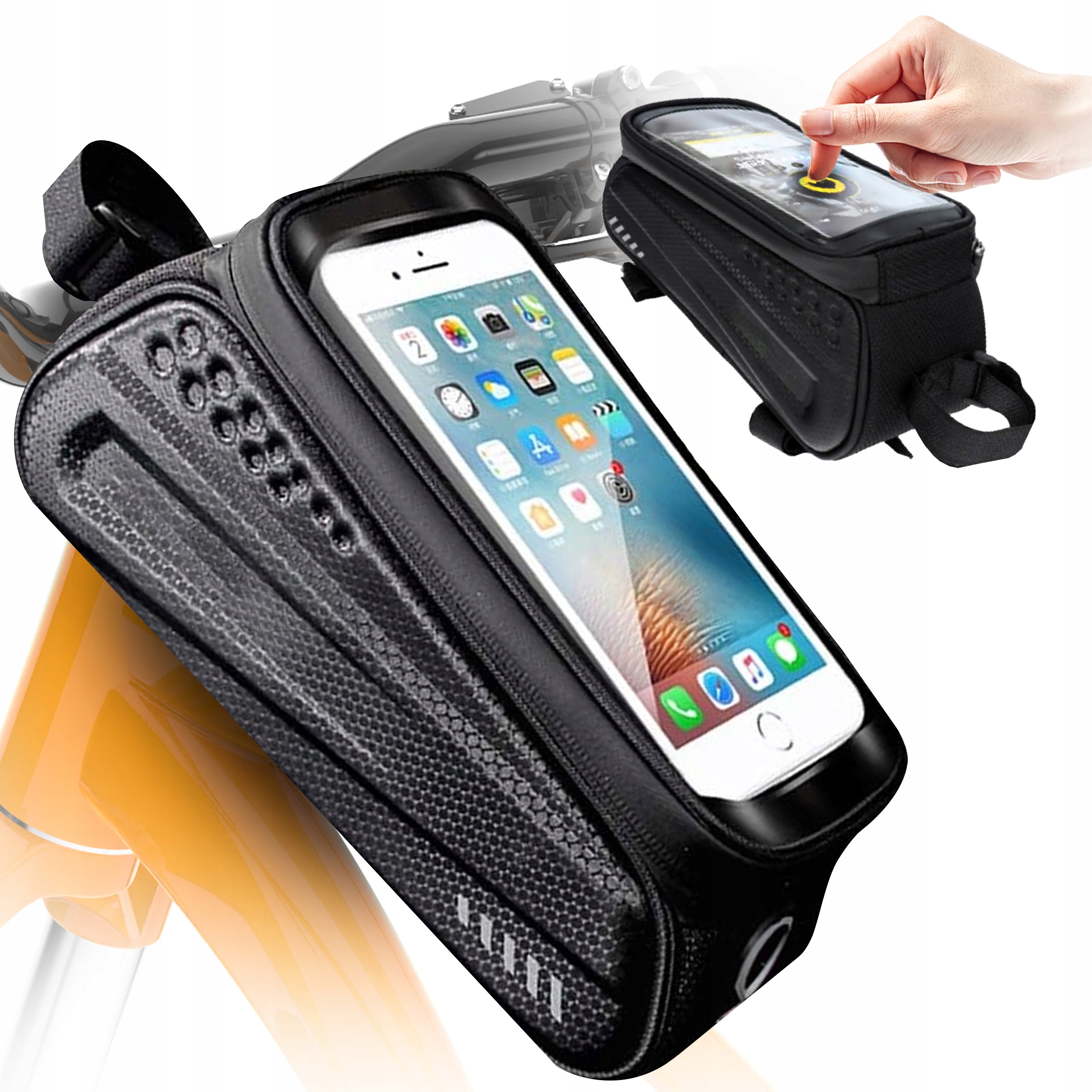 DUŻA SAKWA NA ROWER TORBA ROWEROWA UCHWYT CASE ETUI NA TELEFON ...