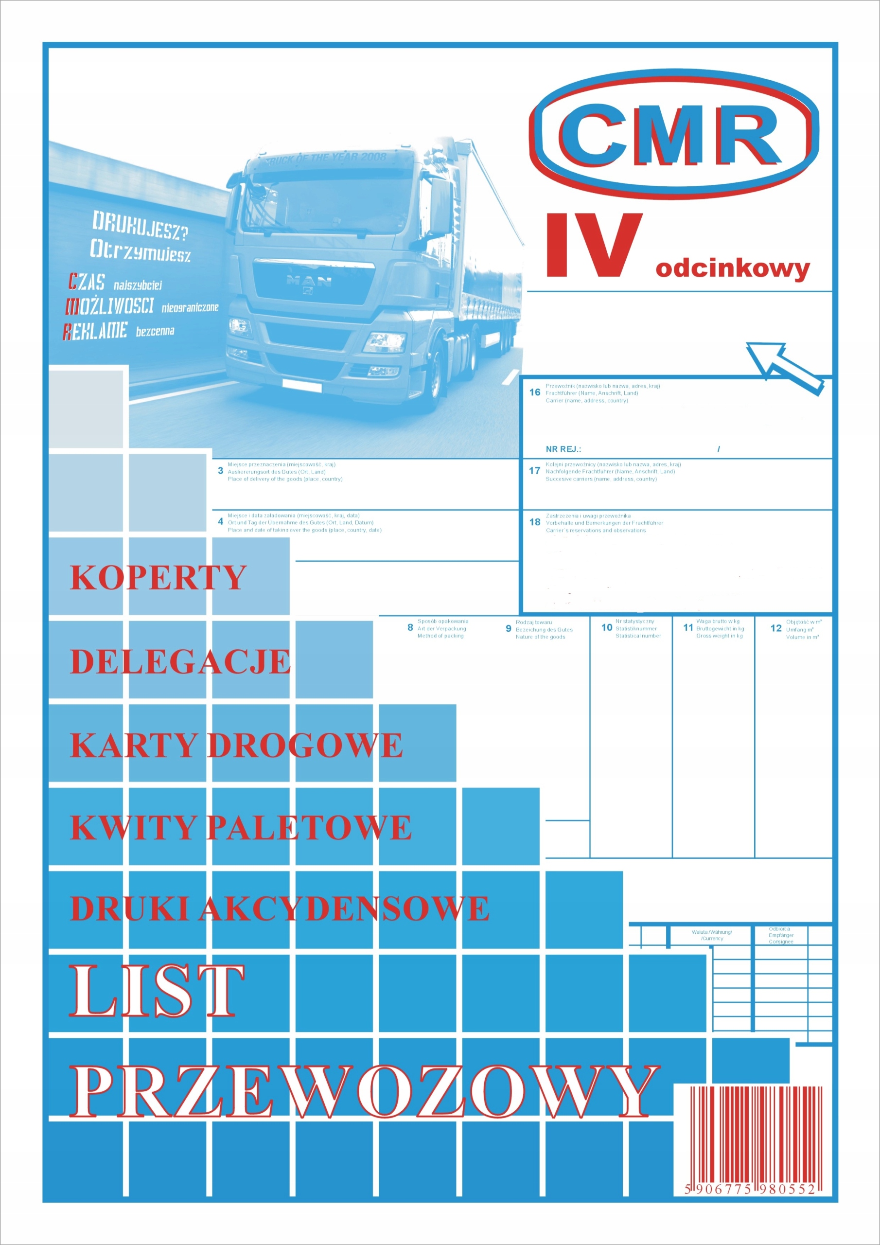 CMR List przewozowy / 100 kr / IV odc / 25 kpl (CMR iv 100) • Cena ...