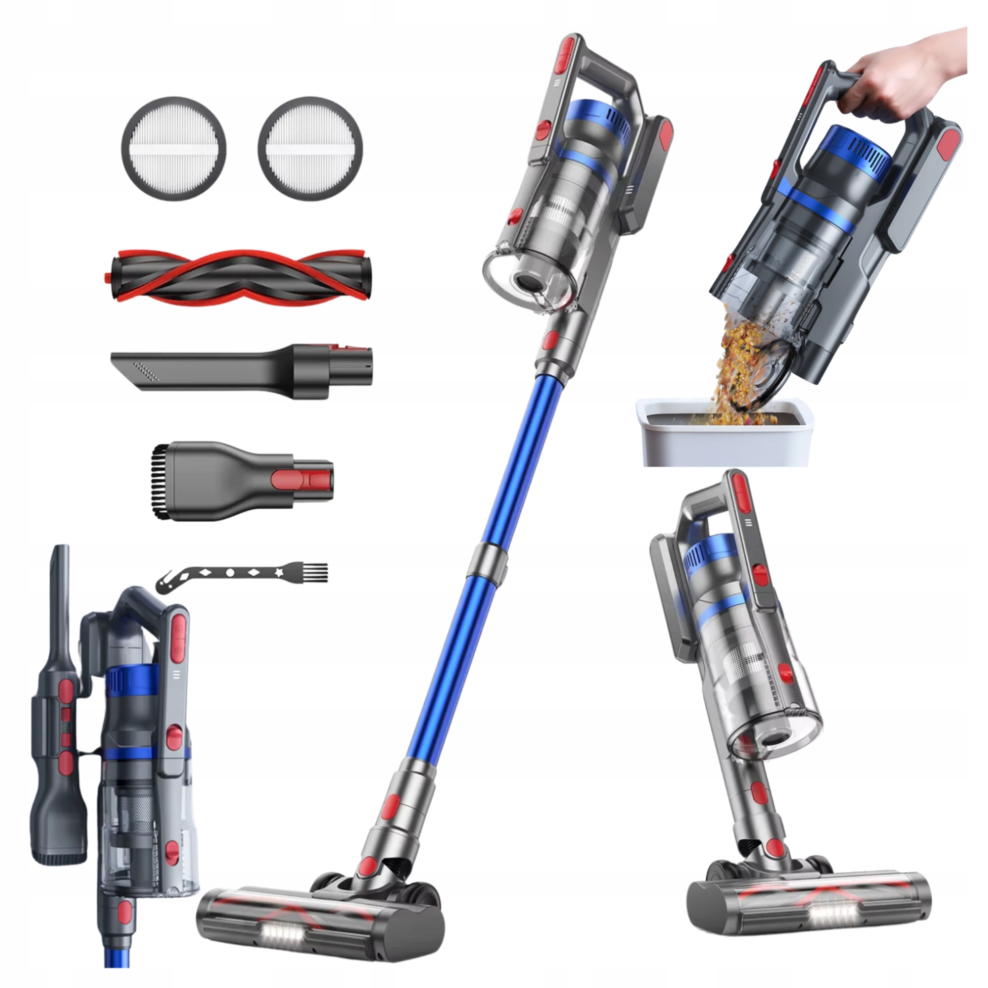 ODKURZACZ PIONOWY BEZPRZEWODOWY BUTURE JR500 LEKKI RĘCZNY 450W 36KPA ...