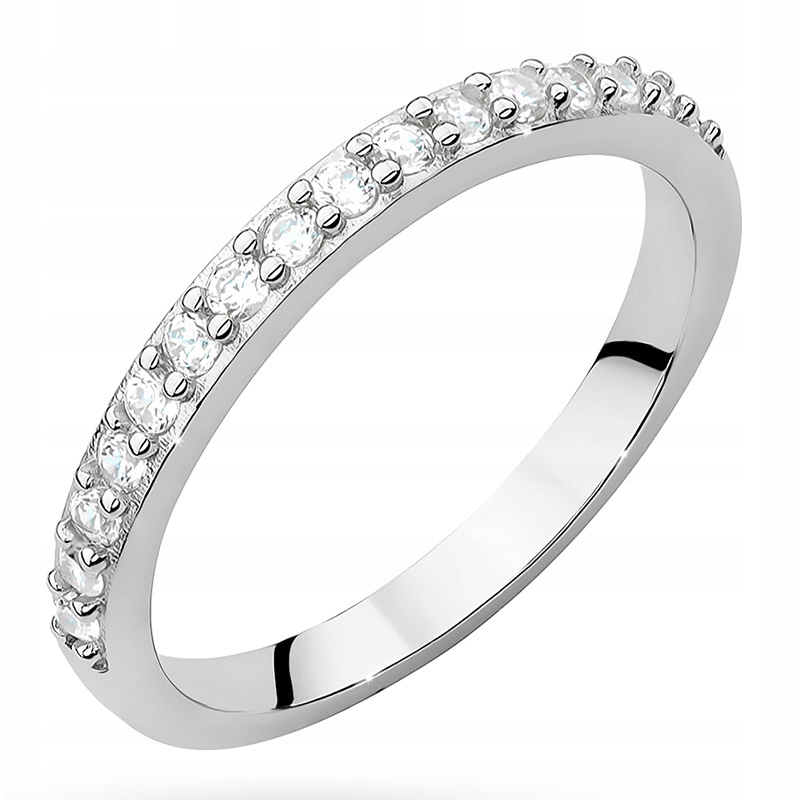 SREBRNY PIERŚCIONEK OBRĄCZKA 925 z CYRKONIAMI r.12 (5906803339826 ...
