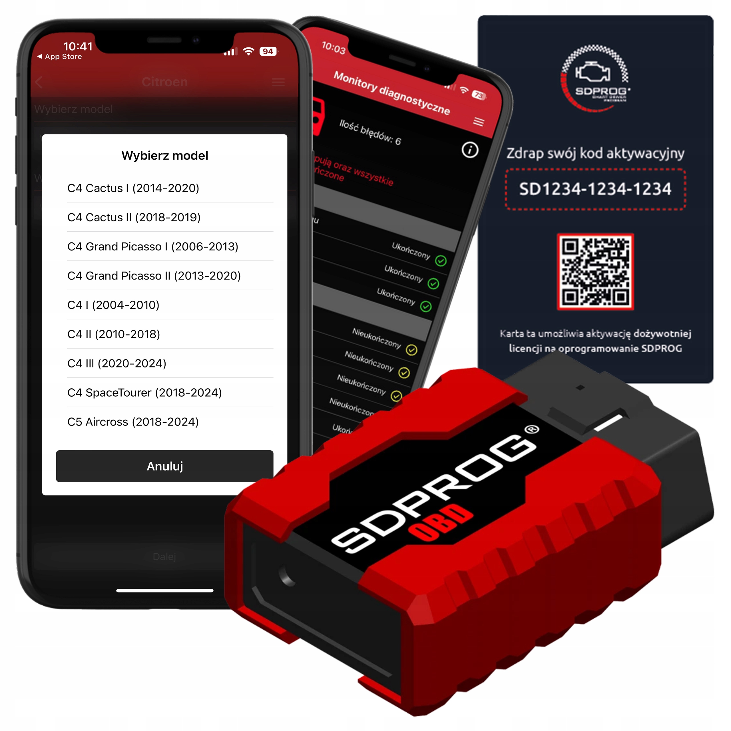 INTERFEJS DIAGNOSTYCZNY SDPROG OBD + PROGRAM ANDROID iOS DPF DO CITROEN SDOBDPL za 299 zł z ...