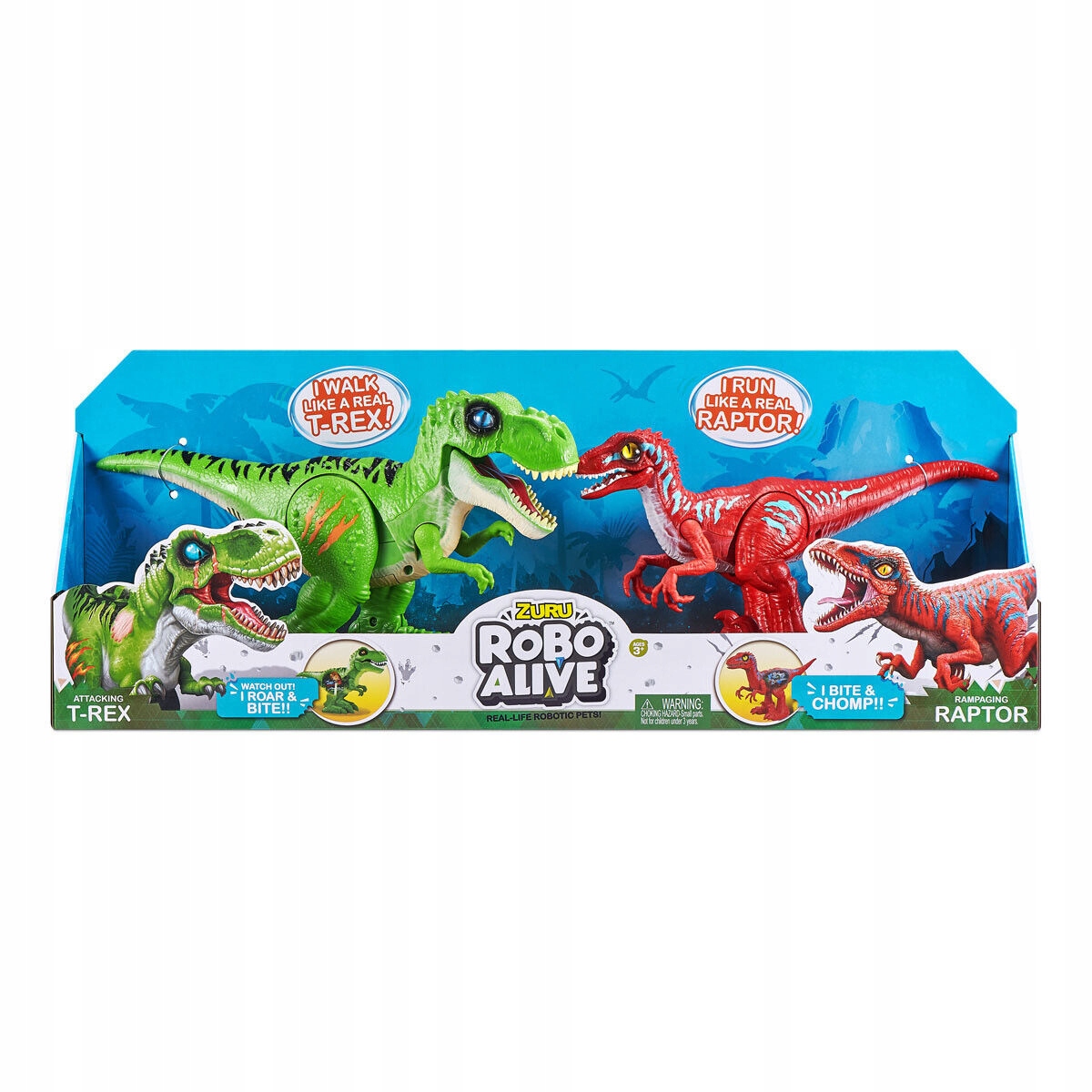 Zuru Robo Alive 2w1 Dinozaur Raptor i T-Rex • Cena, Opinie - Allegro