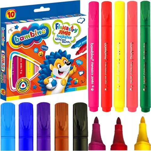 Pisaki Mazaki Flamastry Szkolne Trójkątne Jumbo 10 Kolorów Bambino ... Pisaki Mazaki Flamastry Szkolne Trójkątne Jumbo 10 Kolorów Bambino ...