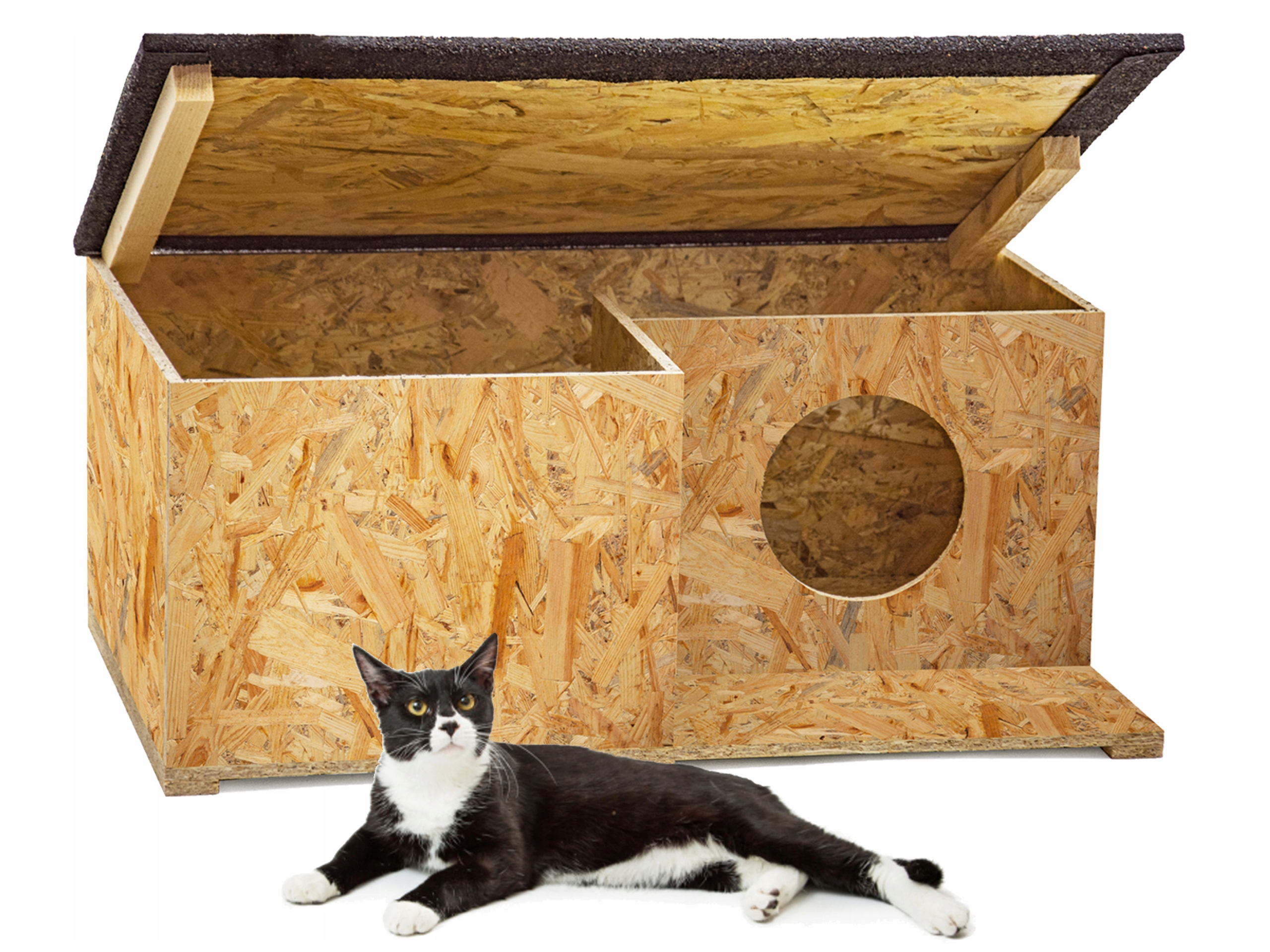 Búdka pre mačky Florazoo hnedá obdĺžniková 59,5 cm x 37 cm - Allegro