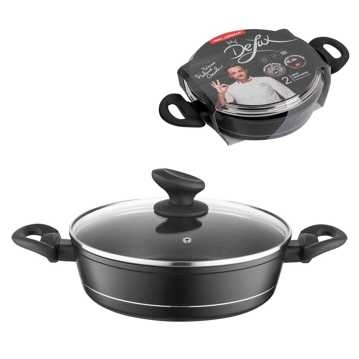 Garnek niski aluminiowy Florina Delux by Mateusz Gessler 20 cm 1,3 l ...