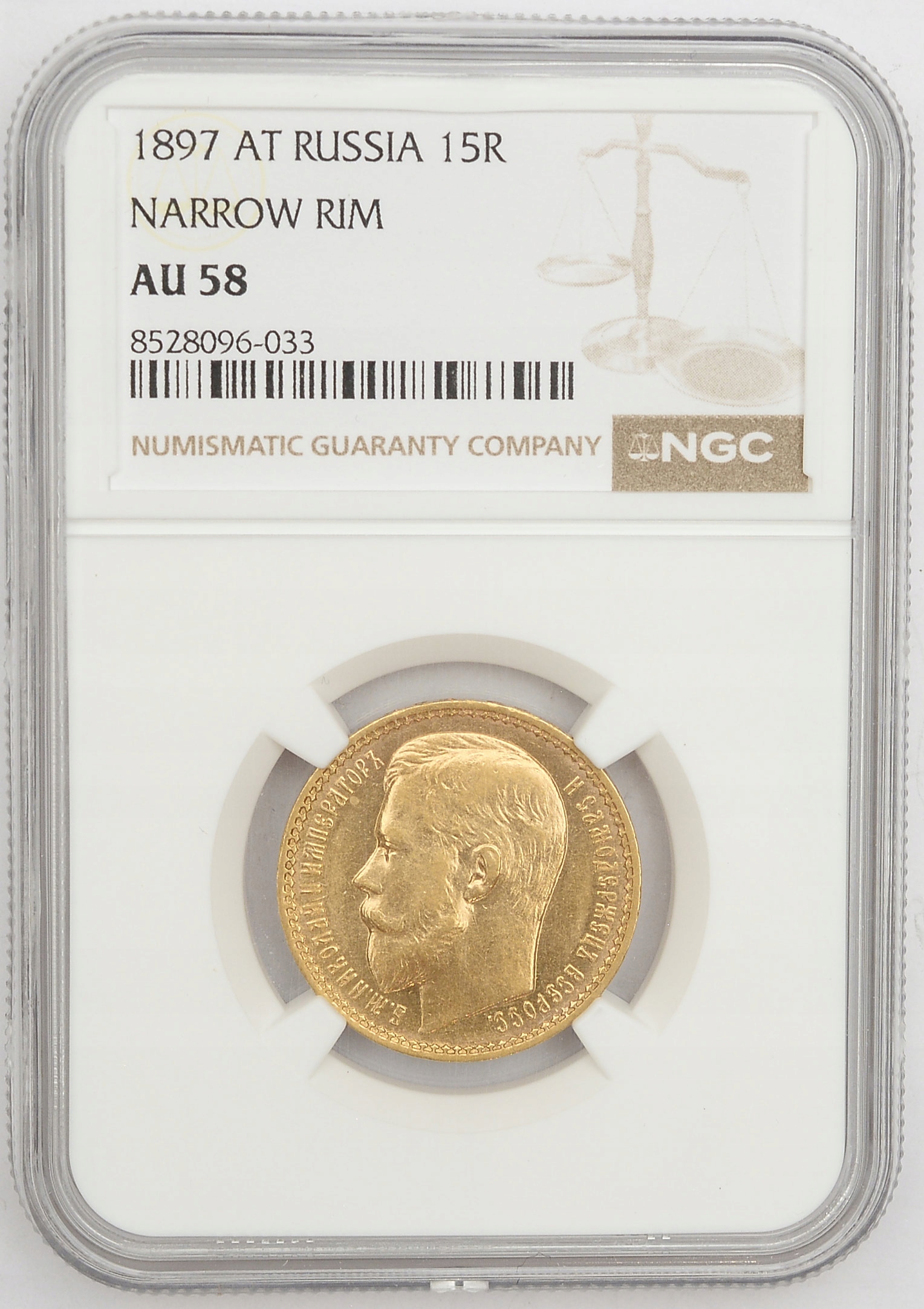 8.ja.ROSJA, MIKOŁAJ II, 15 RUBLI 1897 AG NGC AU58 • Cena, Opinie • Złote monety kolekcjonerskie ...