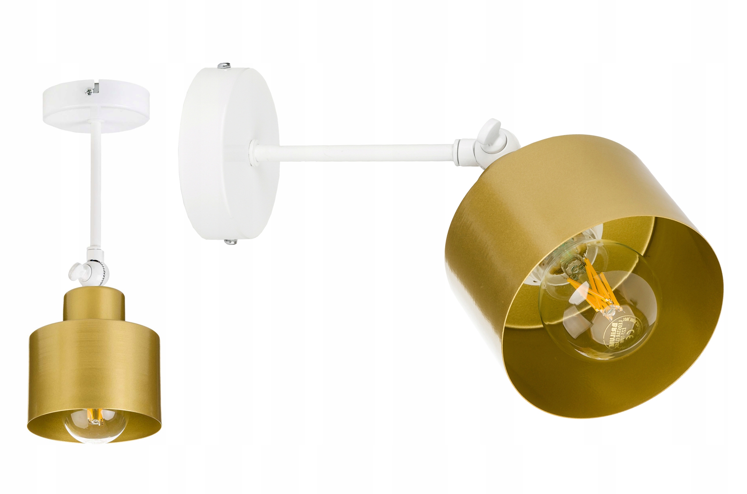 LAMPA KINKIET ścienny regulowany loft metal złoty (5904261949144 ...