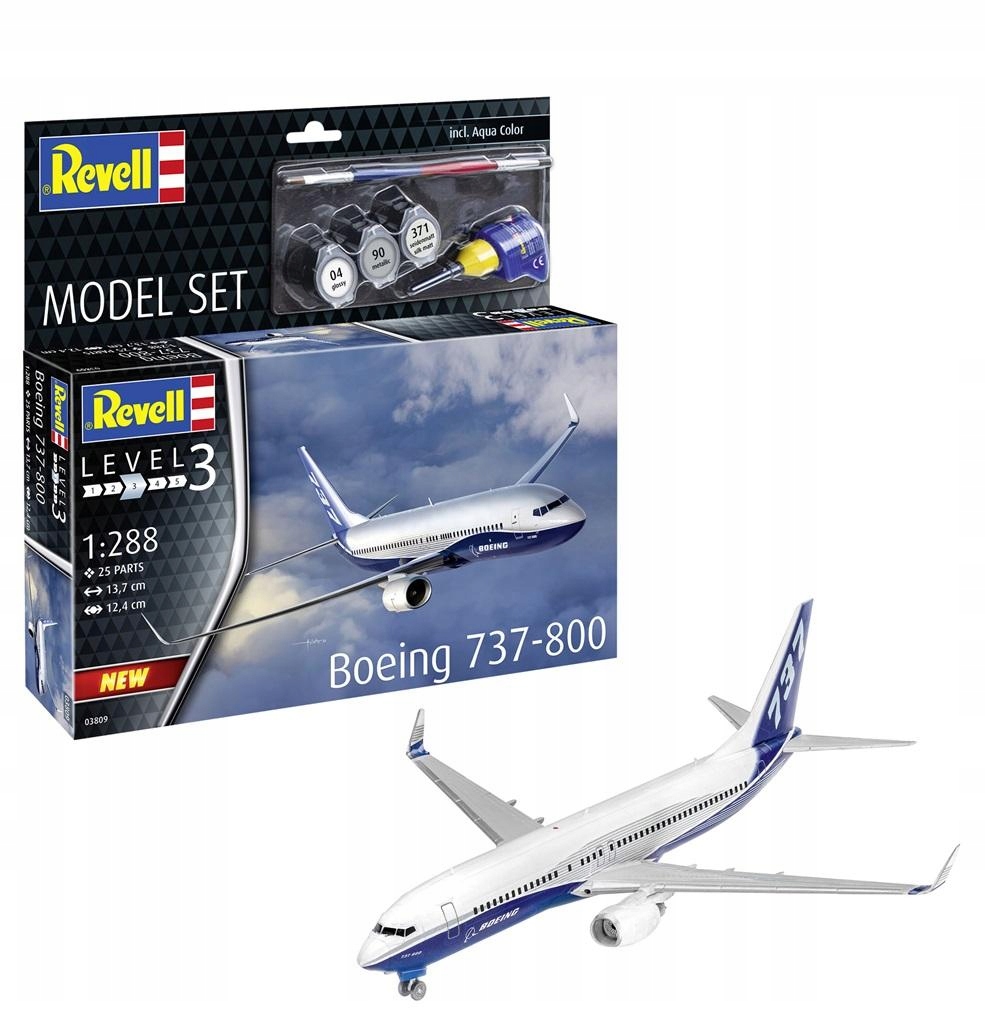 Model do sklejania Revell Samolot Boeing 737-800 farby klej ...