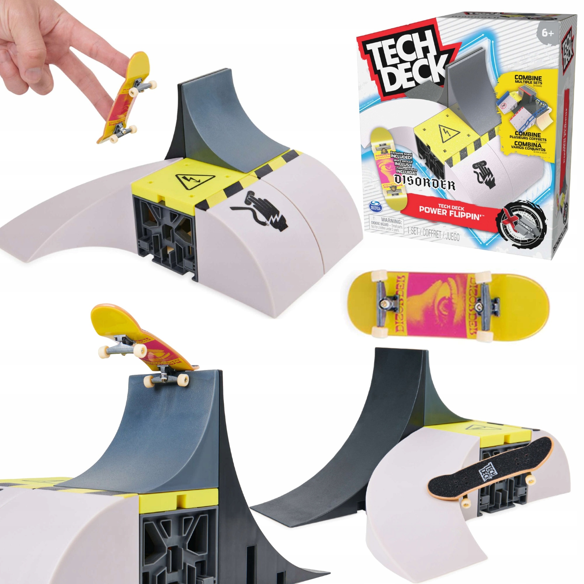 FINGERBOARD RAMPA POWER FLIPPIN + DESKOROLKA DISORDER ZESTAW TECH DECK ...
