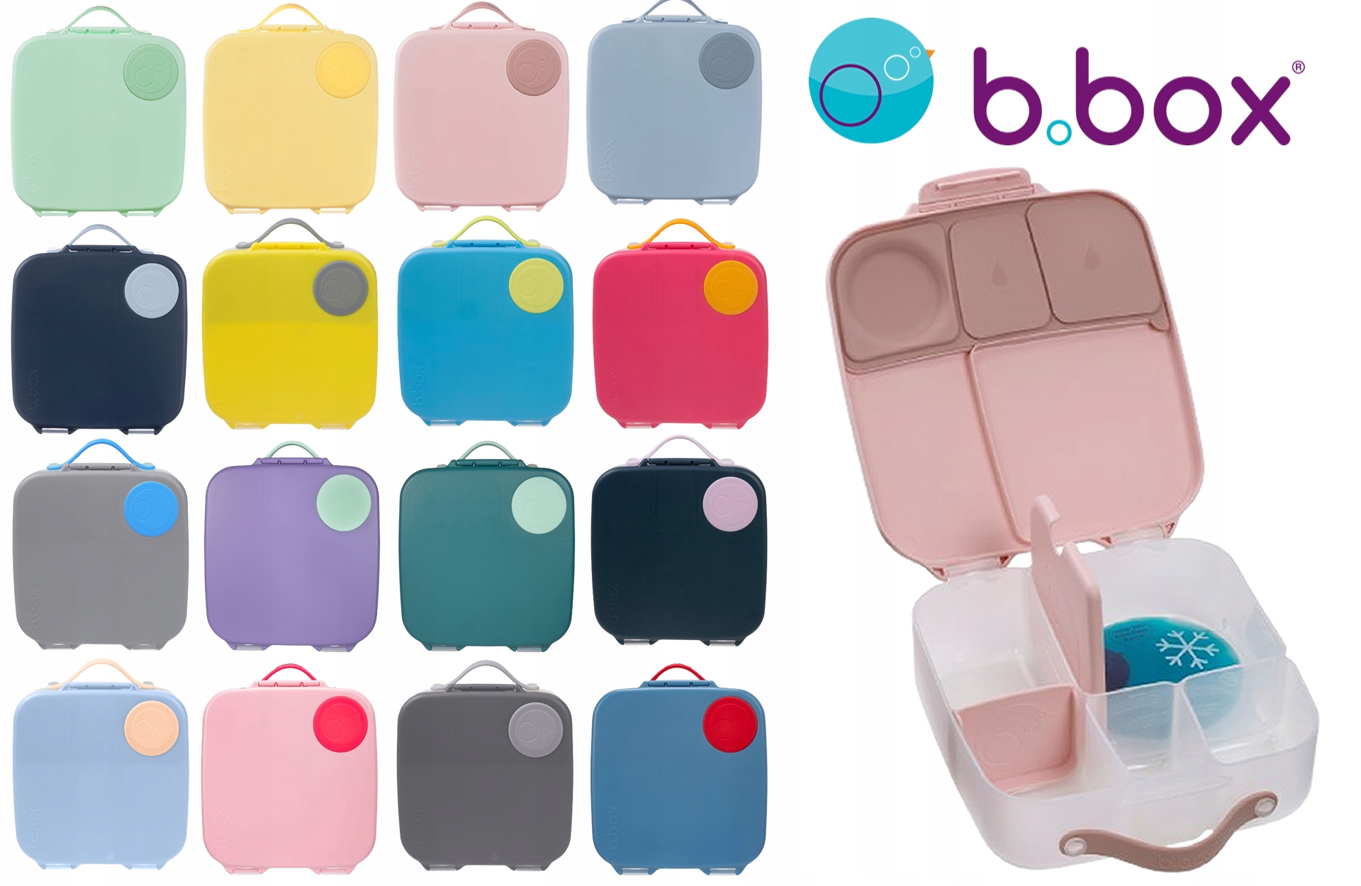 B.BOX Lunchbox Śniadaniówka bbox 2000ml 16 kolorów z pojemnikiem ...