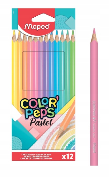 Pastelové pastelky MAPED PASTEL 12 farieb za 3,38 € - Allegro