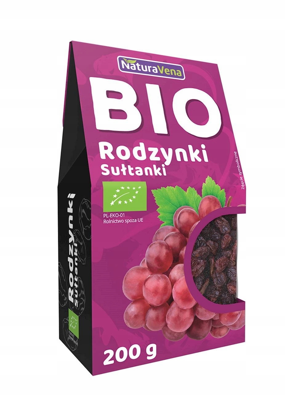 RODZYNKI SUŁTANKI BEZGLUTENOWE BIO 200 g - NATURAVENA (5908445470691) • Cena, Opinie • Suszone ...