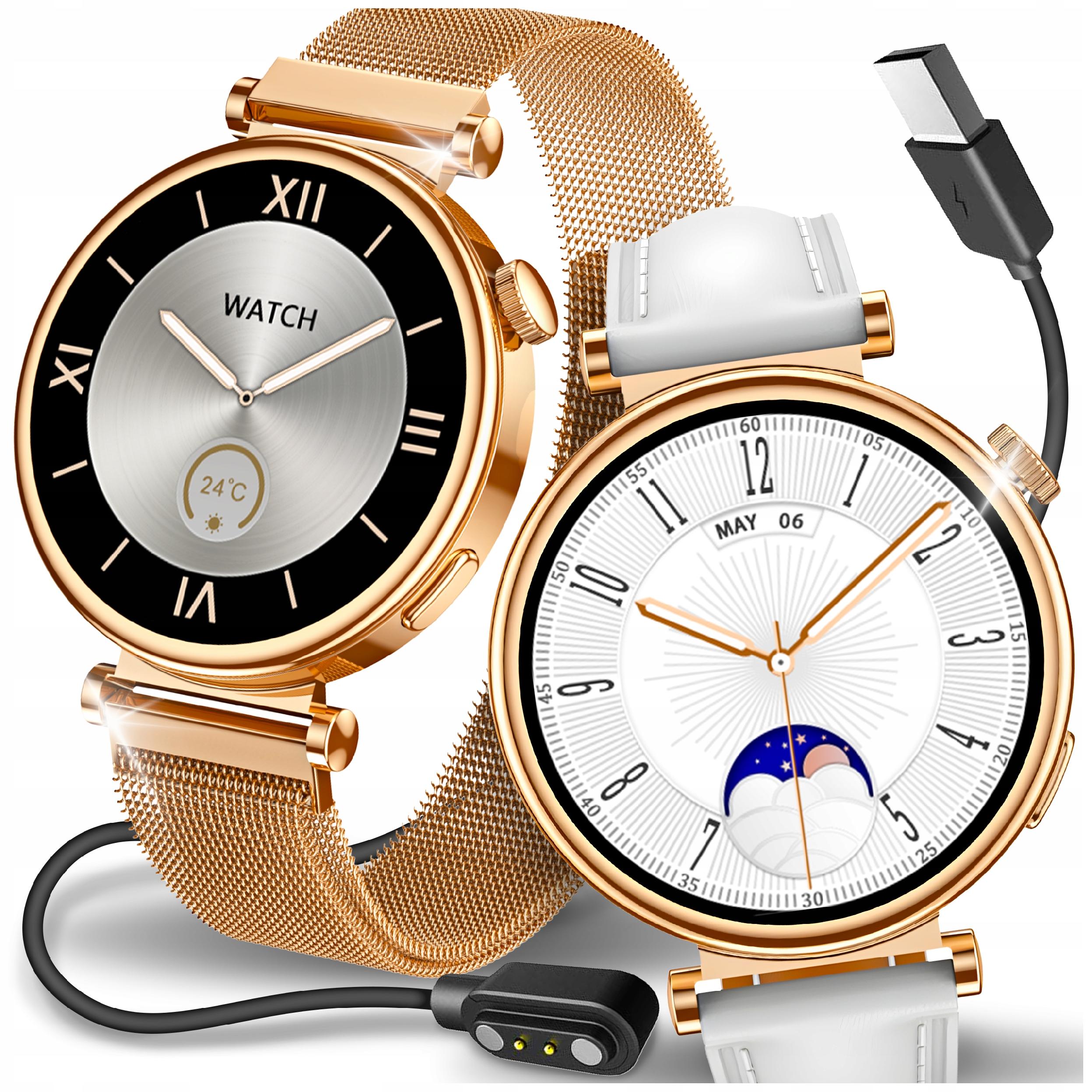 SMARTWATCH DAMSKI POLSKIE MENU ROZMOWY SMS CIŚNIENIE PULS ZESTAW 3 PASKÓW - Sklep, Opinie, Cena ...