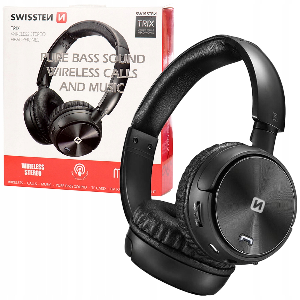 Słuchawki bezprzewodowe nauszne Swissten TRIX - Sklep, Opinie, Cena w ...
