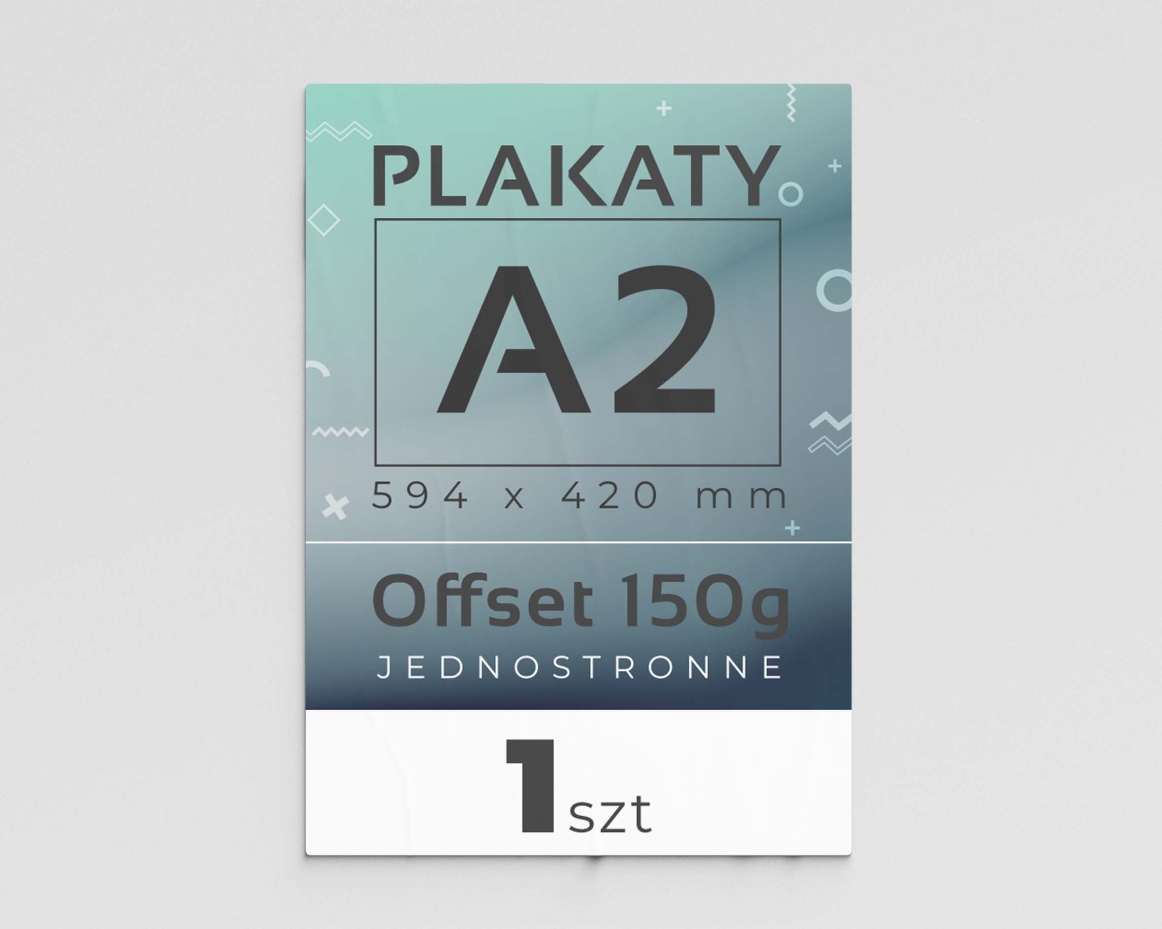Plakat format A2 papier offset 150g jednostronne 1 szt druk kolor CMYK ...