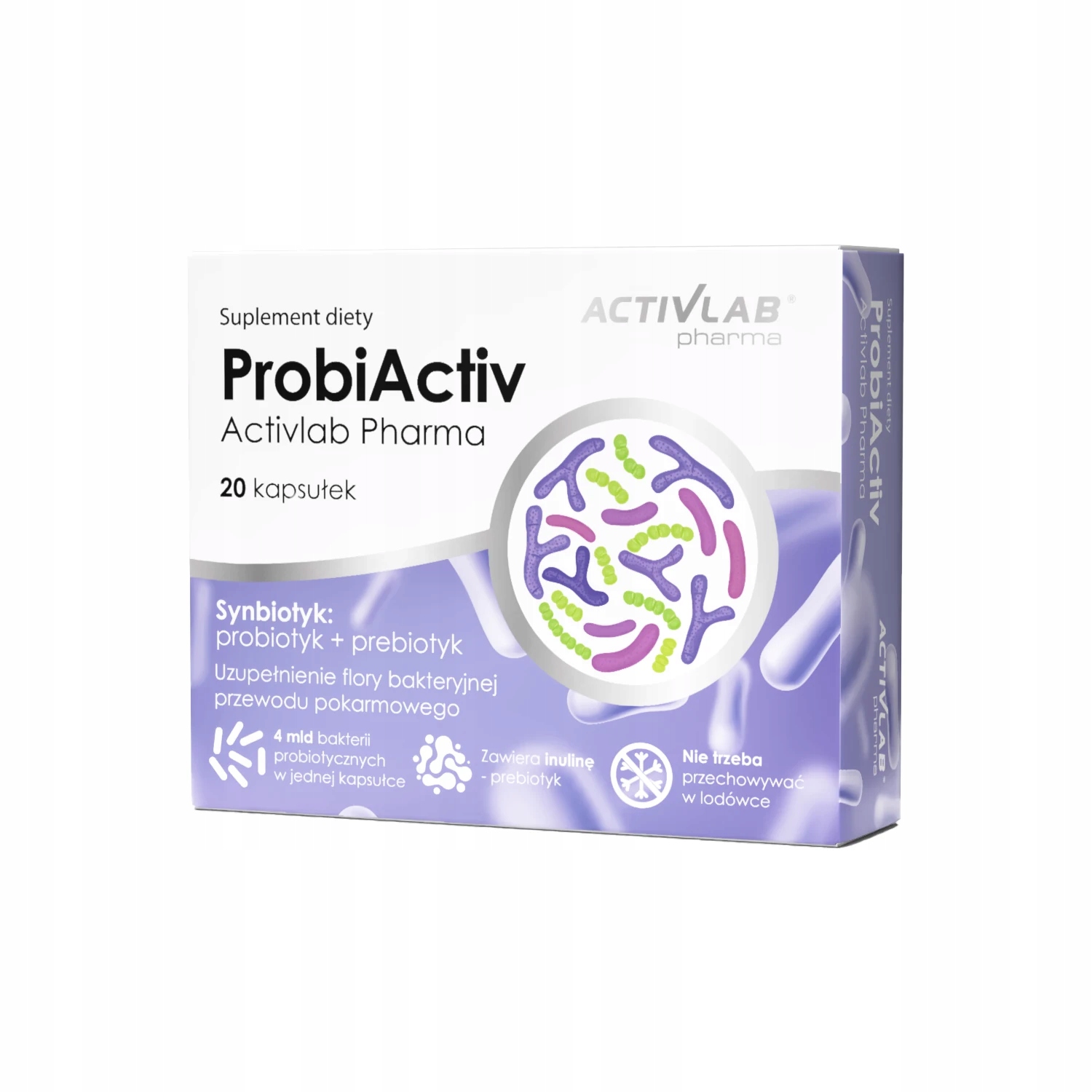 ProbiActiv Synbiotyk 20 kapsułek Flora Bakteryjna Probiotyk Prebiotyk ...