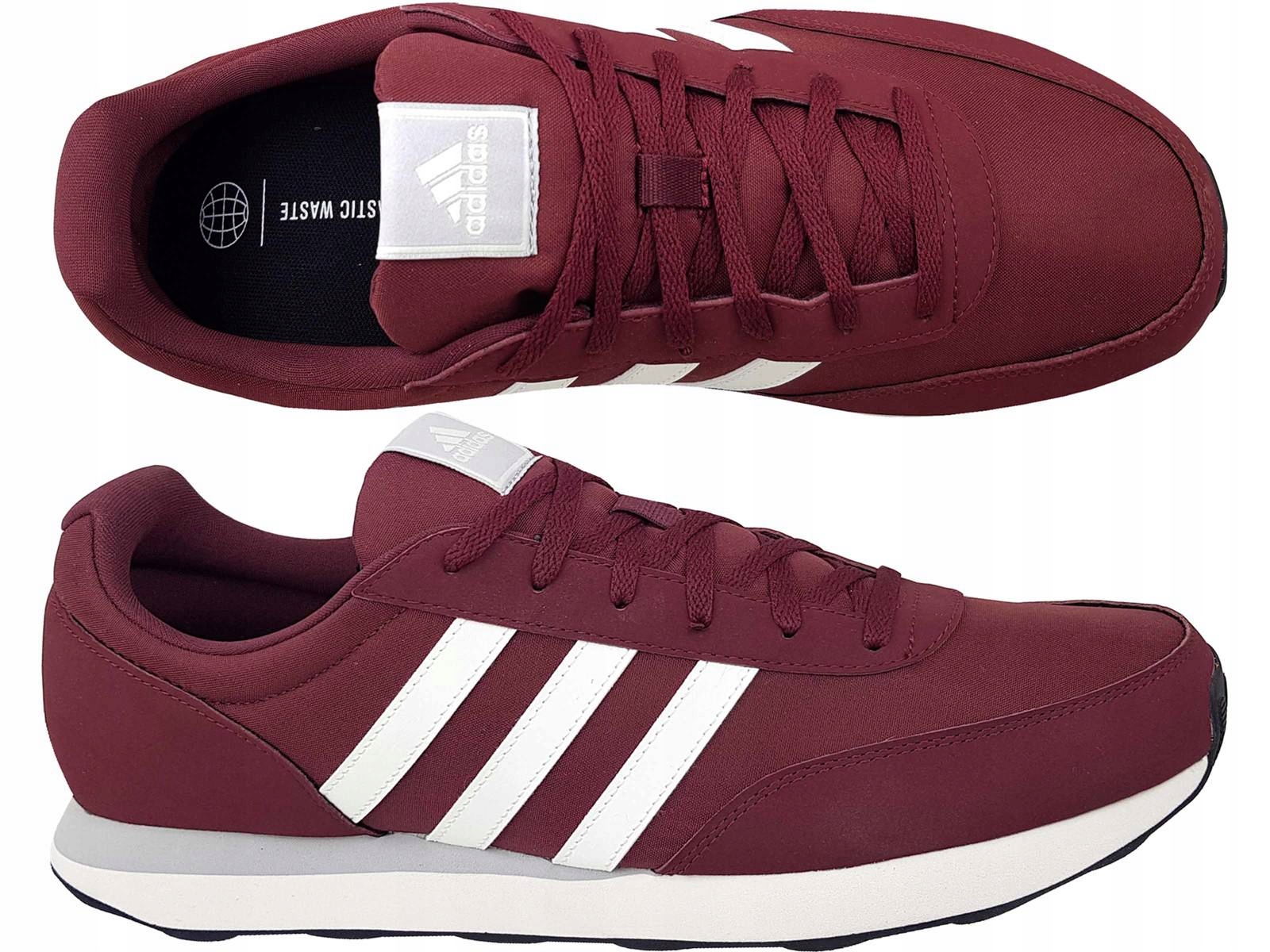 ADIDAS RUN 60S 3.0 ID1858 RACER BUTY MĘSKIE BORDOWE (4066755721733 ...
