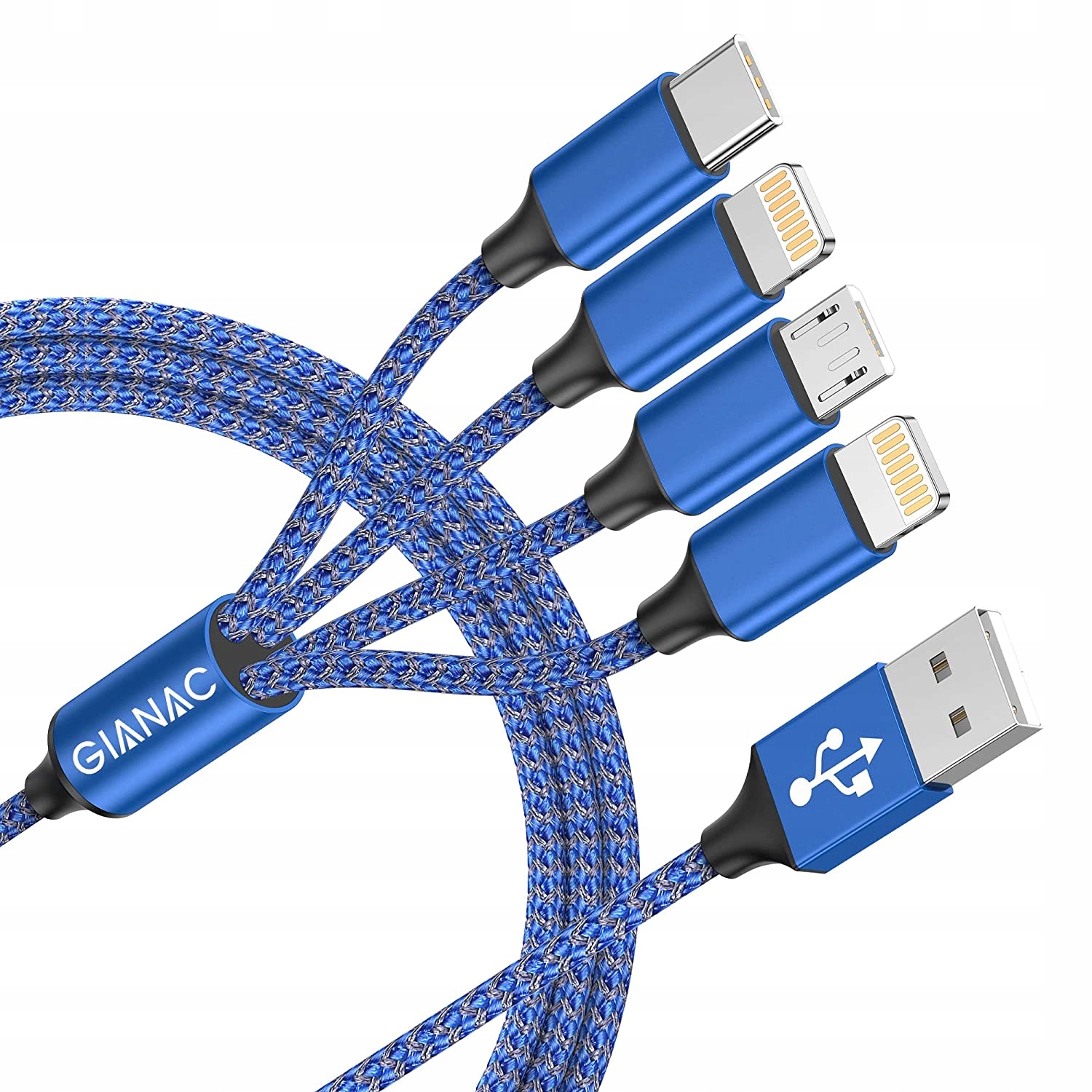 Multi kabel GIANAC iPhone/UsbC/Micro 1.2m 4w1 - porównaj ceny - Allegro.pl